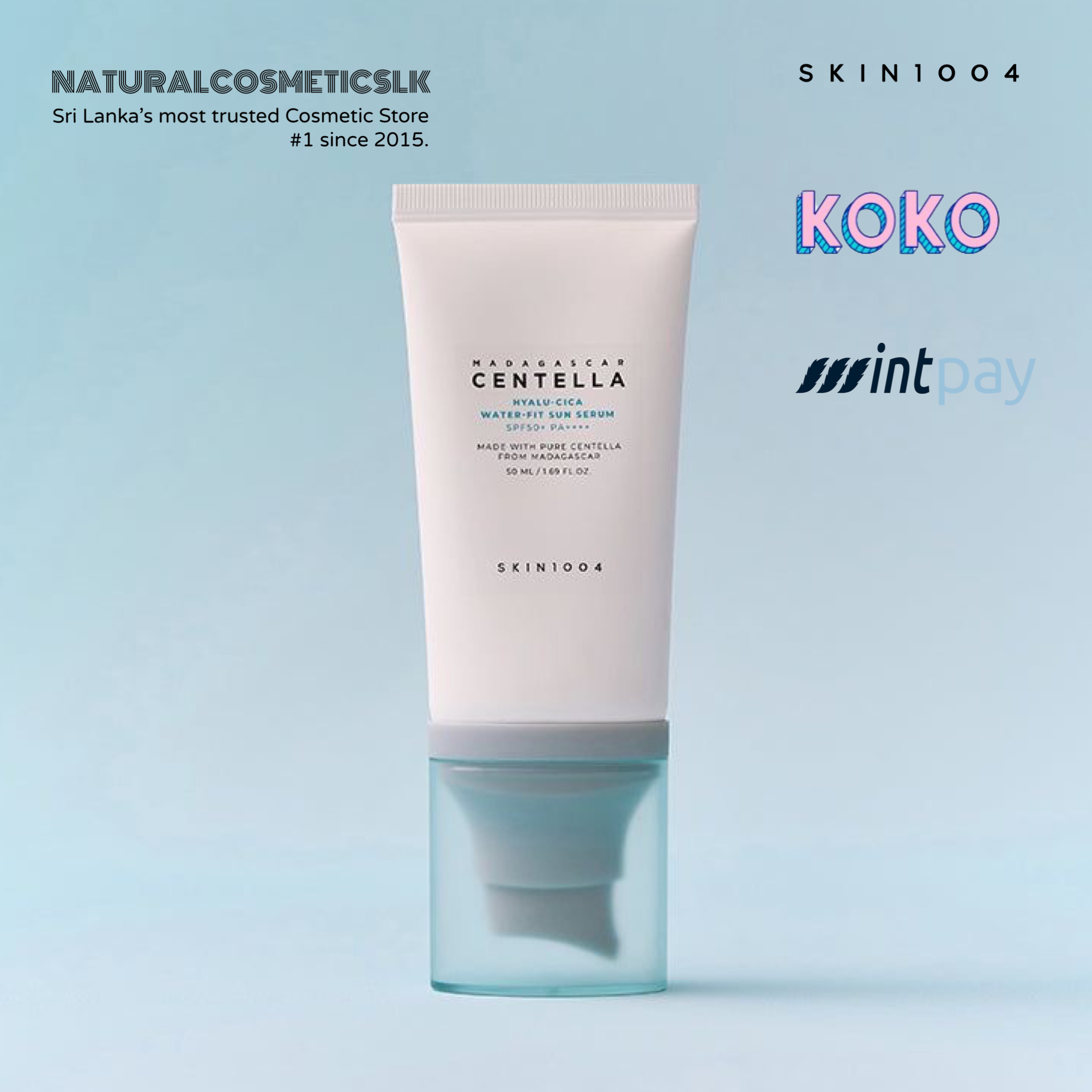 SKIN1004 Centella Hyalu-Cica Water-Fit Sun Serum SPF50+ PA++++ (50ml)– Natural Cosmetics LK